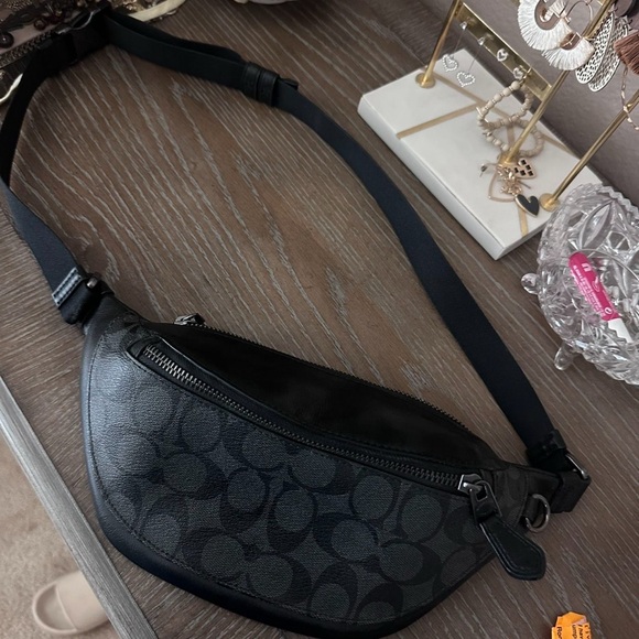 Coach | Bags | Coach Black Dark Gray Cross Body Or Fanny Pack Bag ...